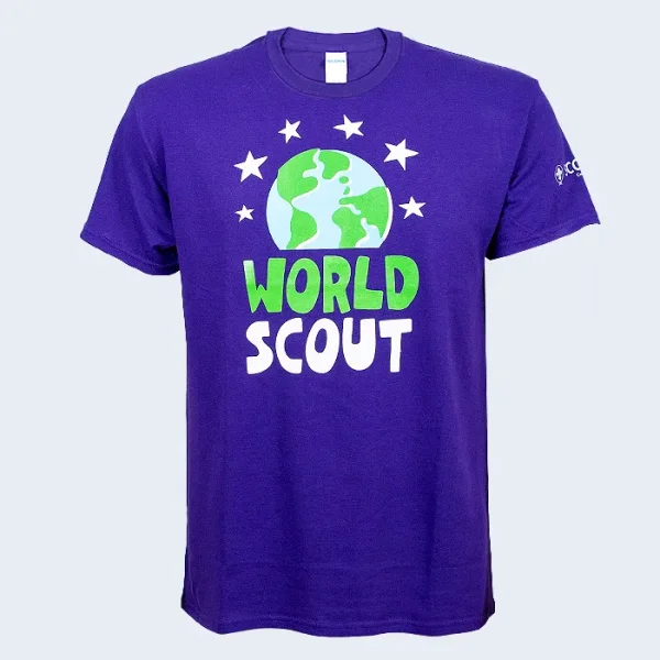 Camiseta World Scout Global Roxo | Loja Escoteira