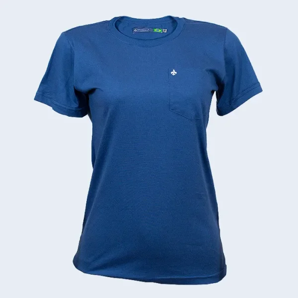 Camiseta Básica Jovem Azul Marinho Feminina Modelo 2016 | Loja Escoteira