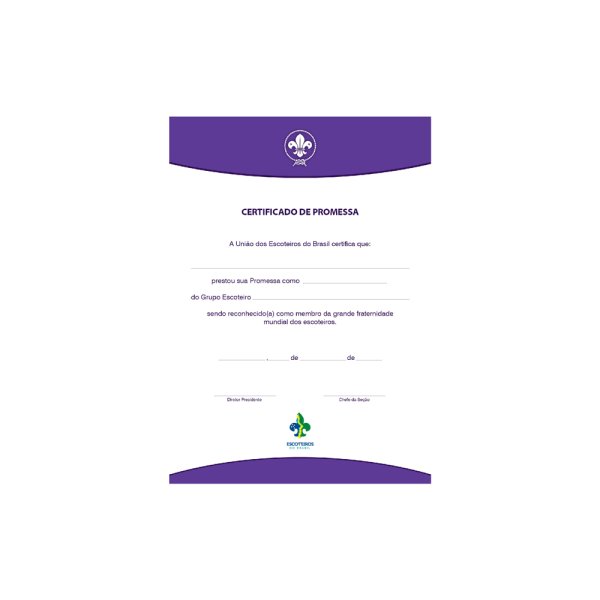Certificado de Promessa Escoteira | Loja Escoteira